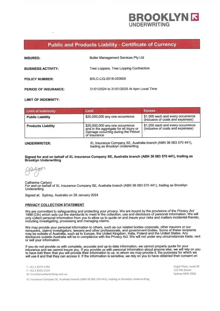 Arborist Insurances, Qualifications and Certificates - Top Cut Tree ...